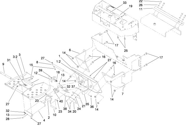 Toro Dingo Stand Platform Parts for Model 22476 with Serial Number 280 ...