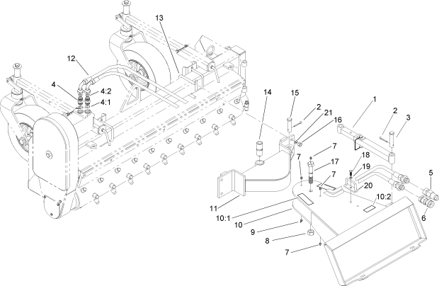 Toro Dingo Harley Rake Attachment Angle Parts for Model 22425 with Ser ...