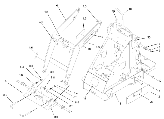 Toro Dingo 323 Frame and Quick Attach Plate Parts for Model 22312 Buil ...