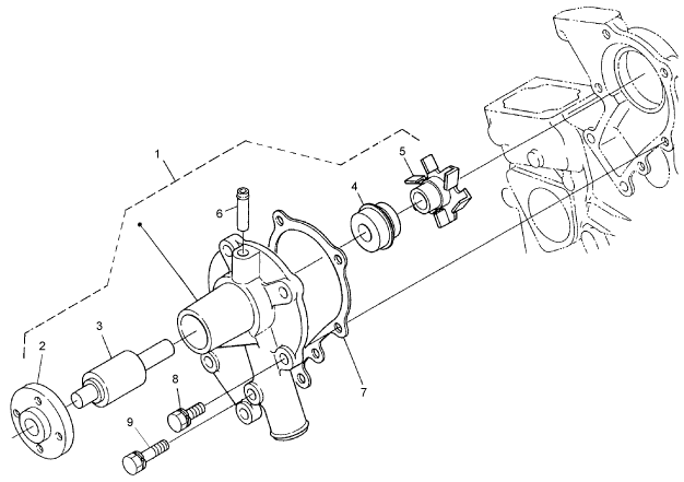 Toro Dingo 320D Water Pump for Model 22337CP Built in the Year 2011 Th ...