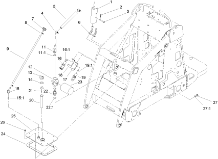Toro Dingo 320D Hydraulic Tank and Quick Coupler Diagram for Model 223 ...