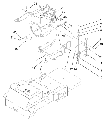 Toro Dingo 320D Engine Mounting Parts for Model 22303 Built in the Yea ...