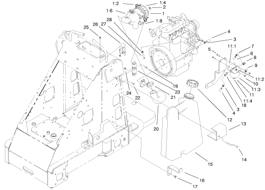 Toro Dingo 320D Fuel Tank and Air Filter Housing for Model 22303 Built ...
