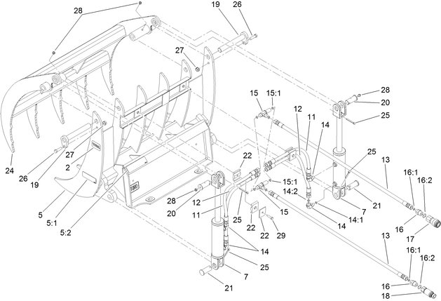 Toro Dingo Grapple Rake Attachment Parts for Model 22521 with Serial N ...