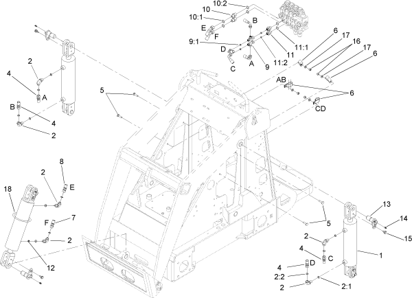 Toro Dingo 323 Hydraulic Cylinder Parts Diagrams for 323's Built in th ...