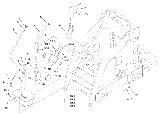 Toro Dingo 320D Hydraulic Tank and Quick Coupler Diagram for Model 223 ...