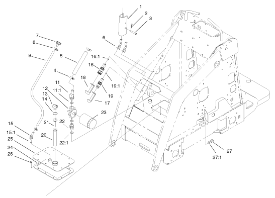 Toro Dingo 320D Hydraulic Tank and Quick Coupler Diagram for Model 223 ...