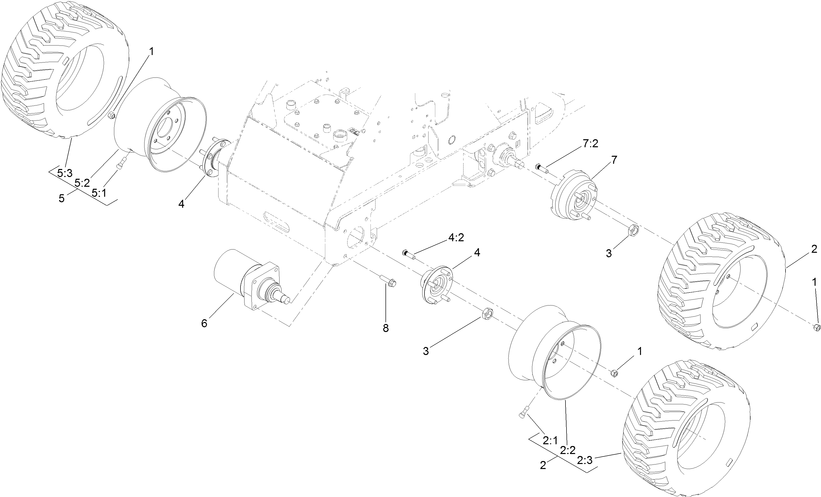 Toro Dingo 320D Hydraulic Drive Motor and Wheels Diagram for Model 223 ...