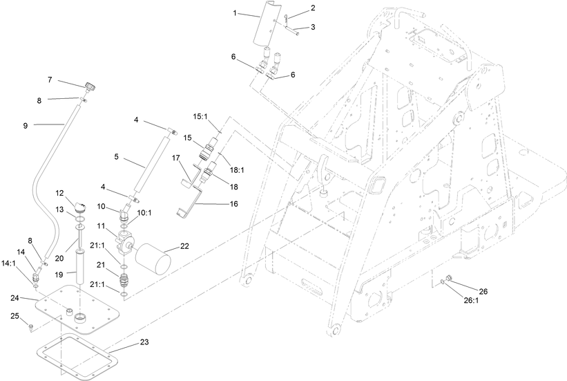 Toro Dingo 320D Hydraulic Tank and Quick Coupler Diagram for Model 223 ...