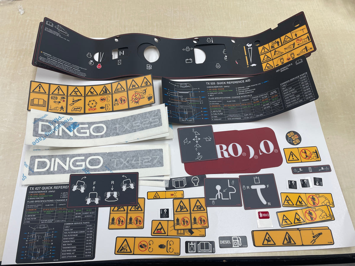 Toro Dingo TX 427 Narrow and Wide Track Decal Kit – toro dingo parts online