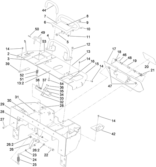 Toro Dingo 427 Narrow Track Control Panel Diagram for Model 22321 with ...