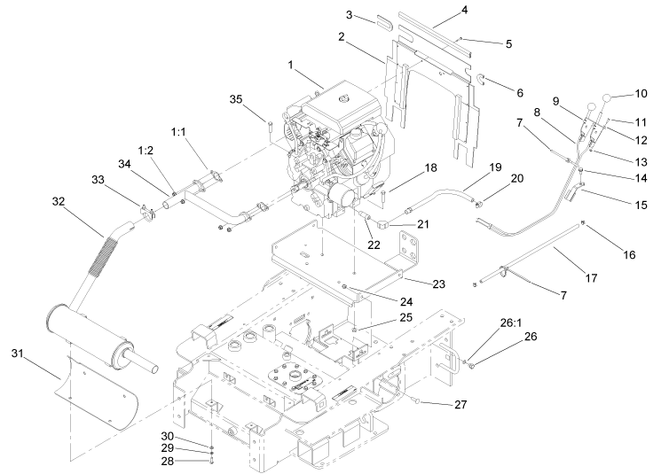 Toro Dingo TX 425 Muffler and Engine Parts for 425's Made in the Year ...