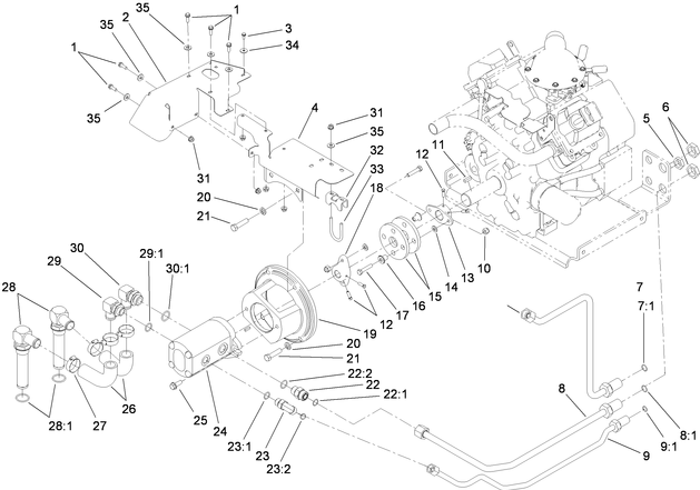Toro Dingo TX 427 Narrow and Wide Track Dual Pump Diagram for 427's Ma ...